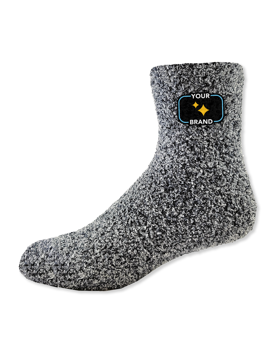 Custom Branded Embroidered Logo Fuzzy Socks – Swag Bar